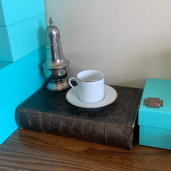 Tiffany & Co. | Other | Tiffany Co Cream And Gold Rim Espresso Set ...